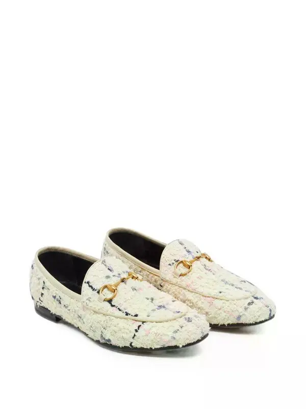 Gucci Jordaan Horsebit Tweed Loafers - Neutrals