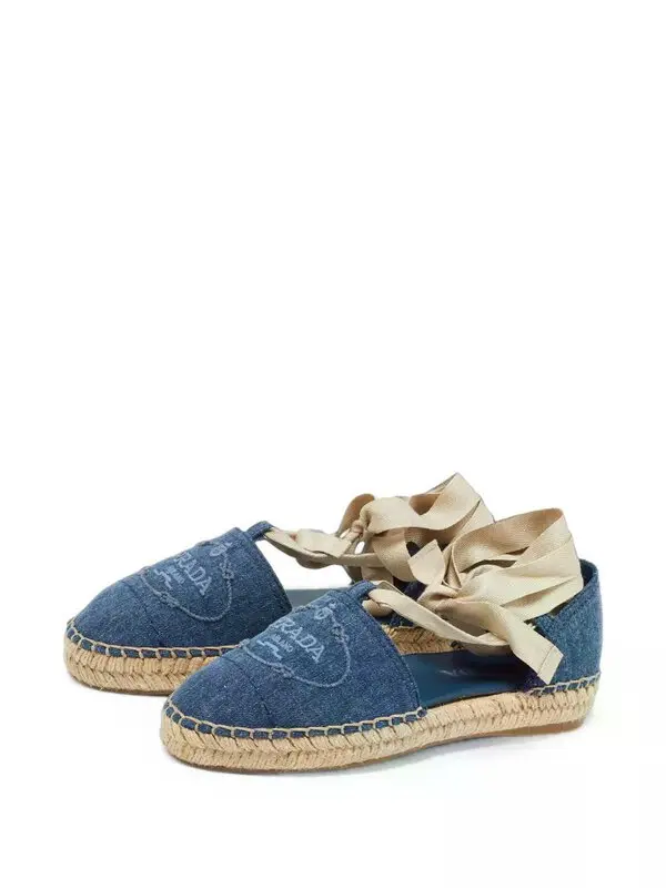 Prada Ankle-wrap Denim Espadrilles
