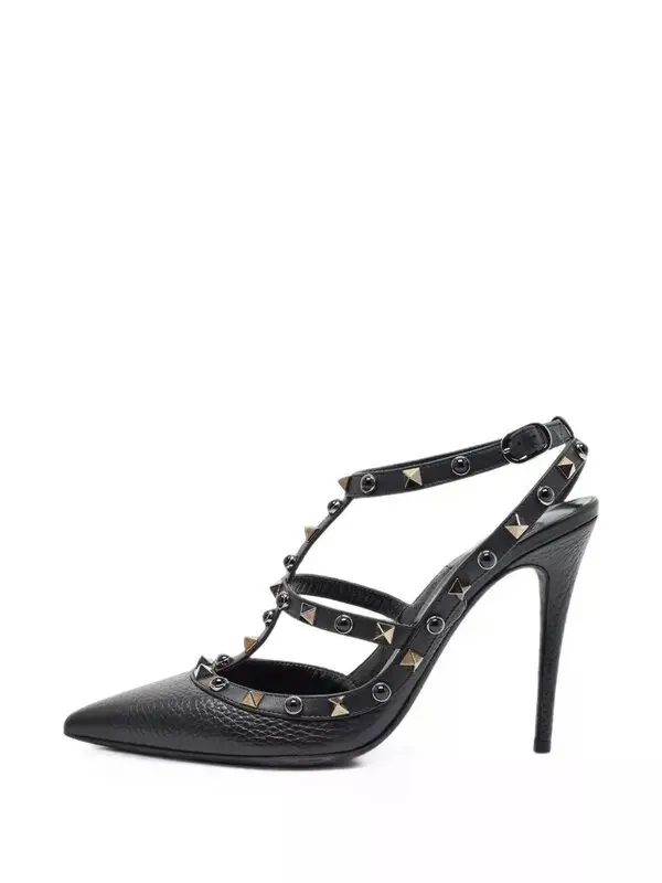 Valentino Garavani Rockstud Leather Heeled Pumps - Black
