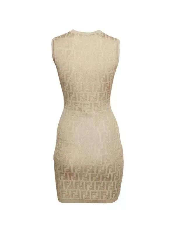 Fendi Ff Monogram Sleeveless Mini Dress