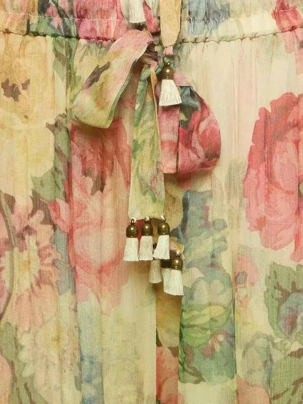 Zimmermann Melody Floral-print Blouse And Maxi Skirt Set - Neutrals
