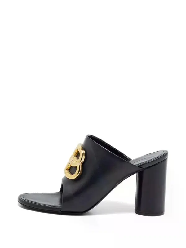 Balenciaga Oval Bb Heeled Sandals - Black