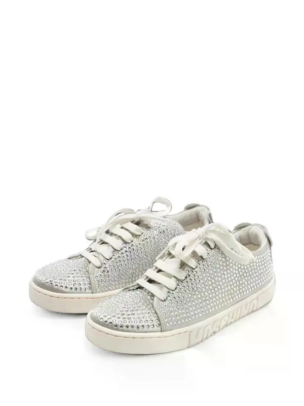 Moschino Crystal-embellished Lace-up Sneakers