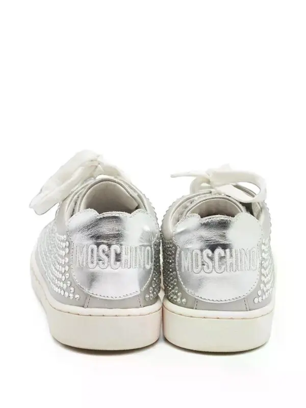Moschino Crystal-embellished Lace-up Sneakers