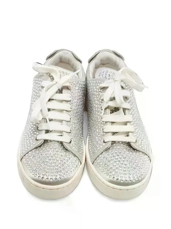 Moschino Crystal-embellished Lace-up Sneakers
