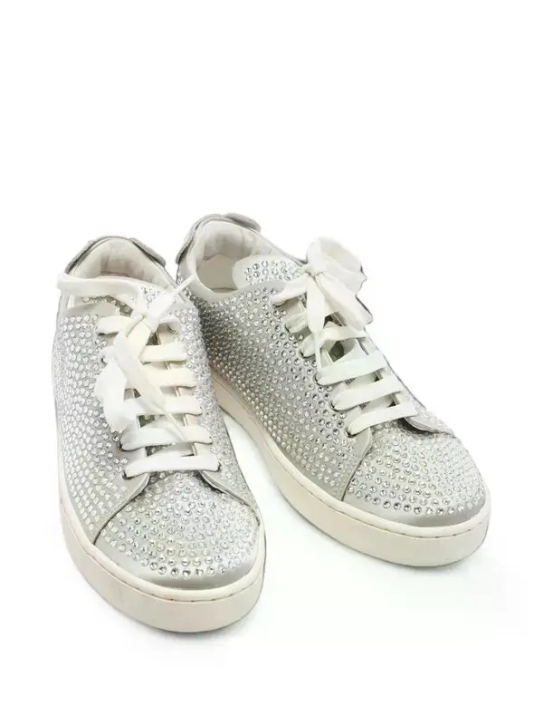Moschino Crystal-embellished Lace-up Sneakers