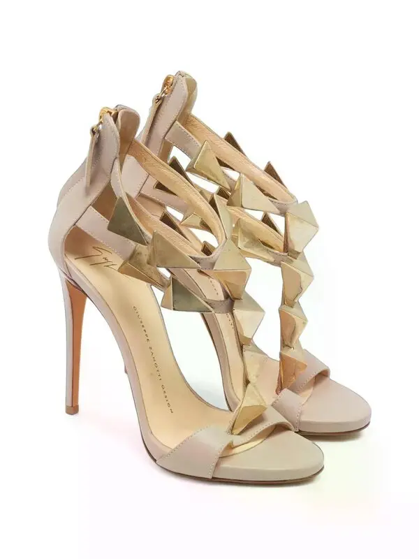 GIUSEPPE ZANOTTI Pyramid Leather Heeled Sandals