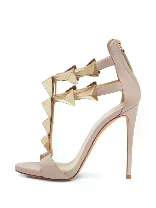 GIUSEPPE ZANOTTI Pyramid Leather Heeled Sandals