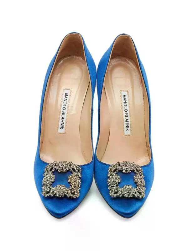 Manolo Blahnik Hangisi Crystal-embellished Pumps