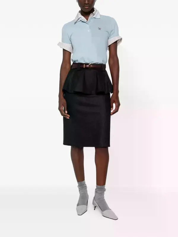 N°21 Peplum Belted Midi Skirt
