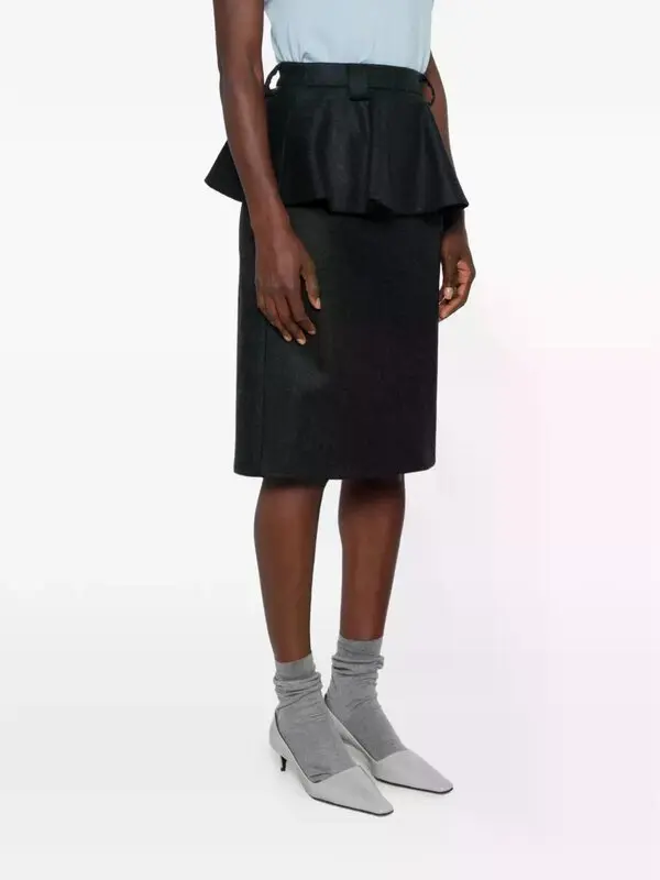 N°21 Peplum Belted Midi Skirt