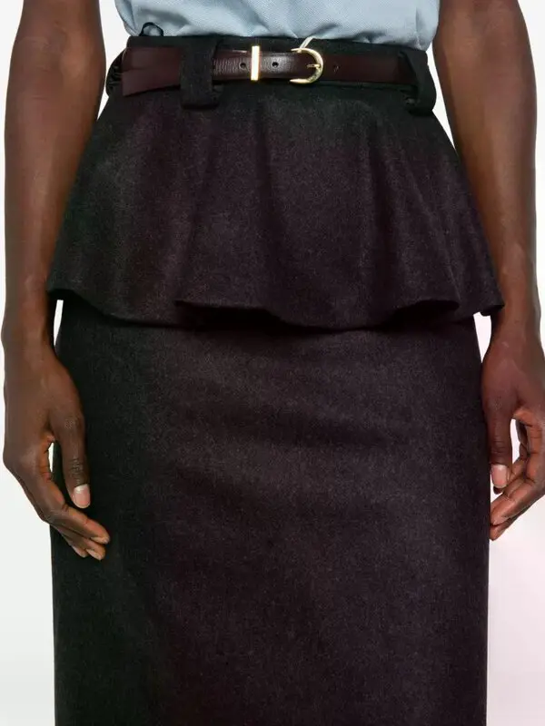 N°21 Peplum Belted Midi Skirt