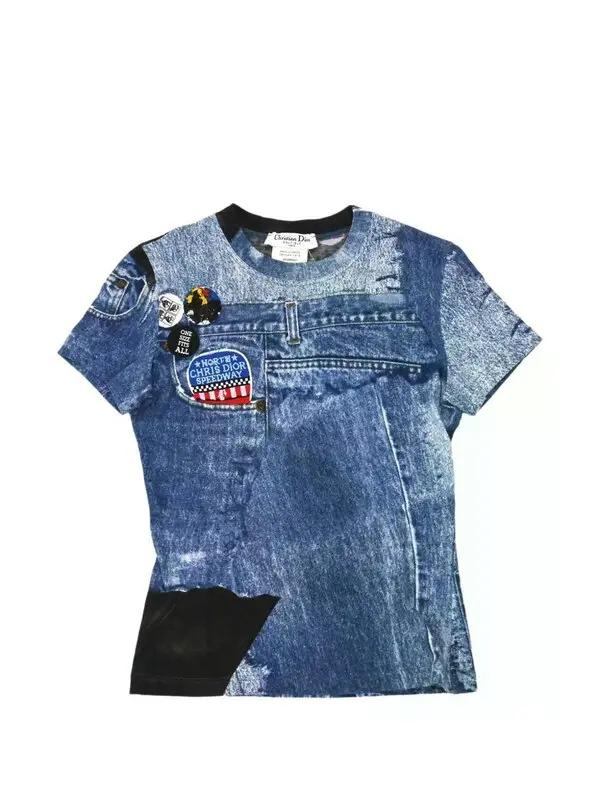 Dior 2001 Miss Diorella Denim-print T-shirt
