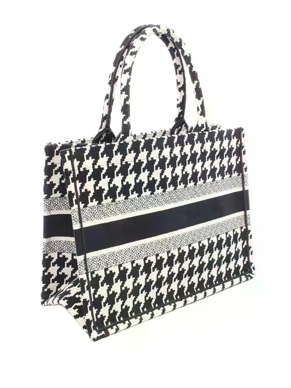 Dior 2000-2026 Medium Macro Houndstooth Book Tote Bag