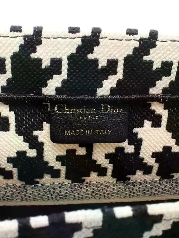 Dior 2000-2026 Medium Macro Houndstooth Book Tote Bag