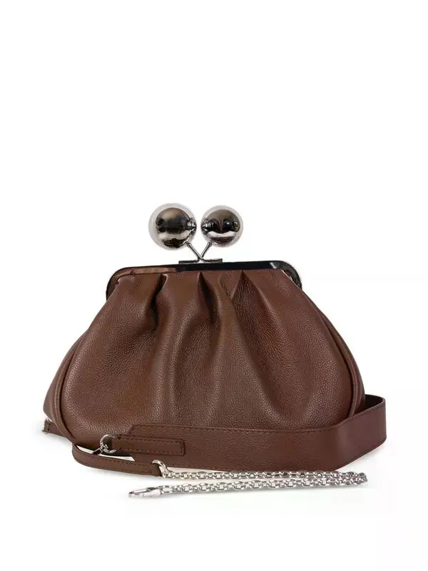 Max Mara Medium Wkacaro Pasticcino Leather Clutch Bag