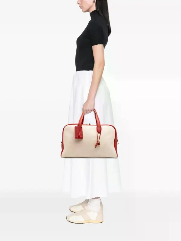 Hermès 1990-2010 Toile And Clemence Victoria 43 Travel Bag