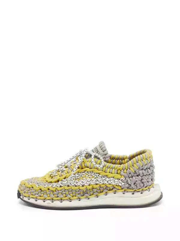 Valentino Garavani Woven-design Low-top Sneakers - Grey