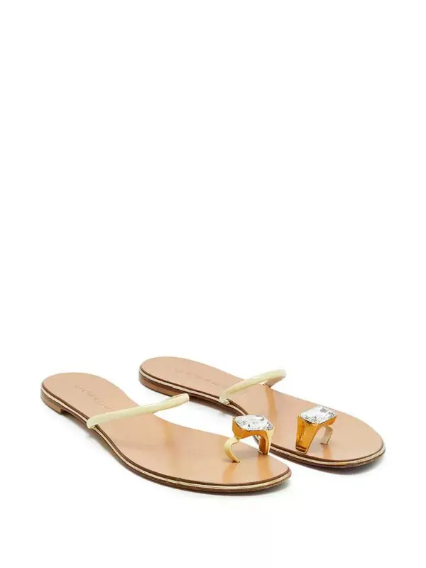 Casadei Crystal Toe-loop Flat Sandals