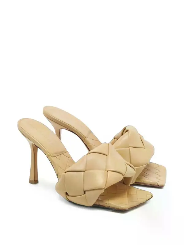 Bottega Veneta Lido Woven Heeled Sandals