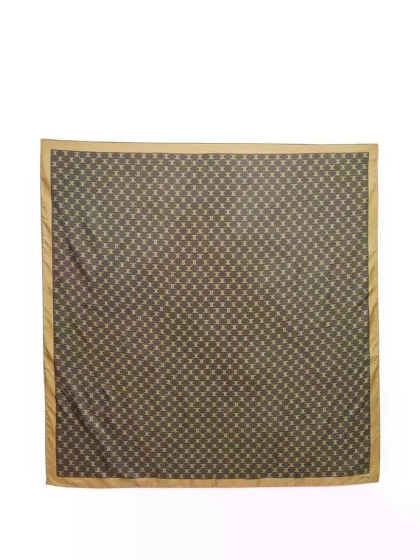 Celine Triomphe-print Square Scarf - Grey