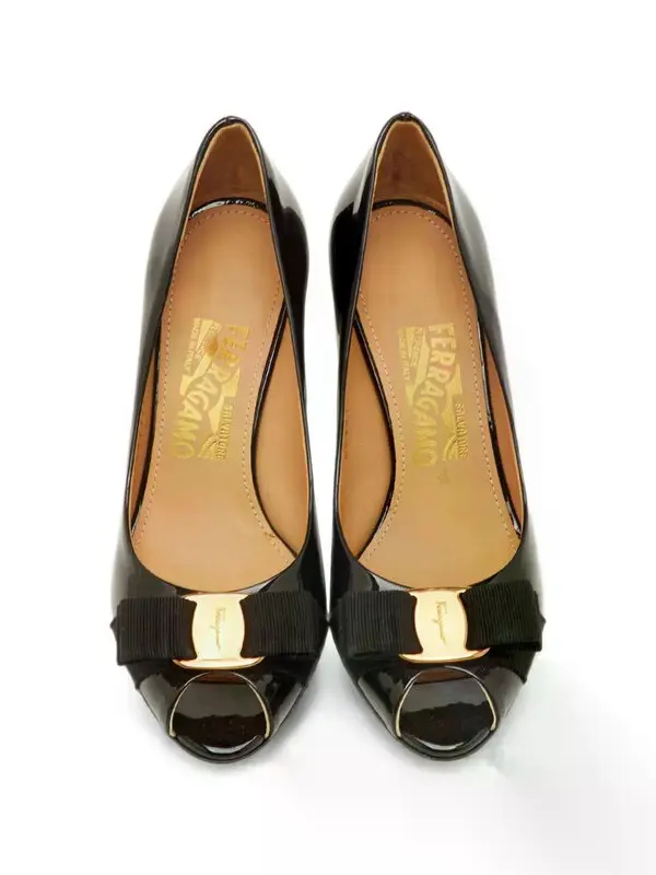 FERRAGAMO Vara Bow Peep-toe Pumps