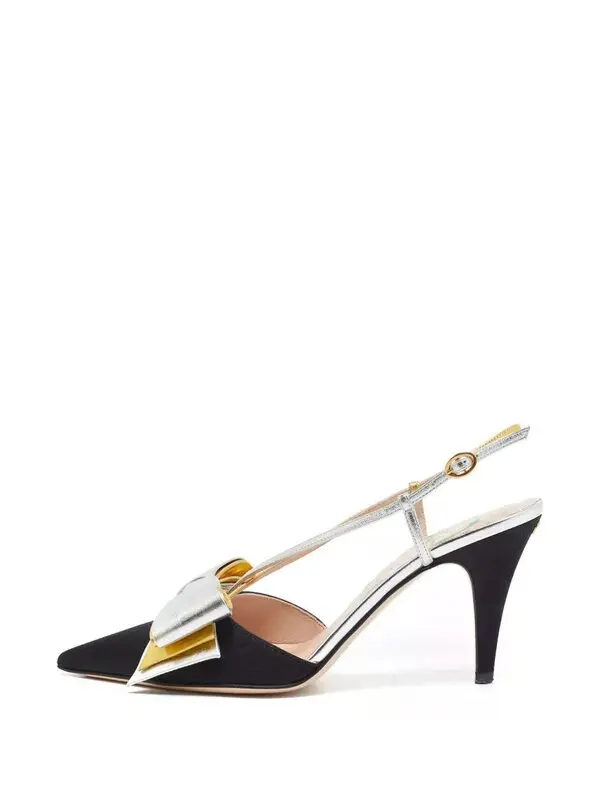 Valentino Garavani Bowow Bow-detail Slingback Pumps - Black