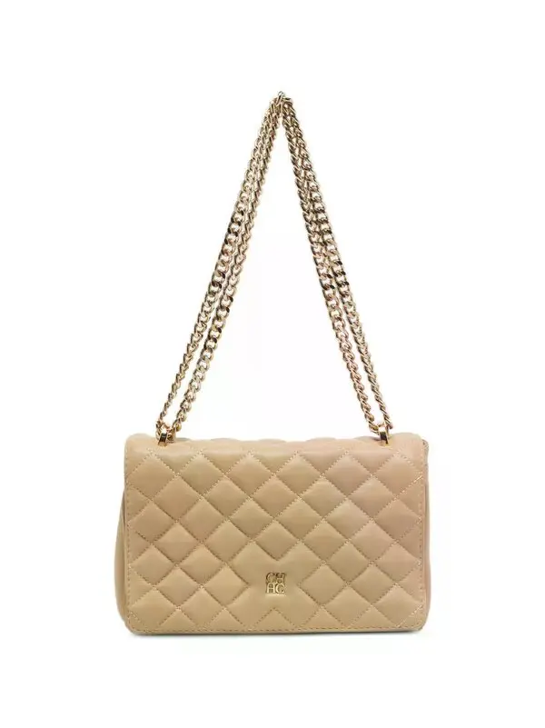 Carolina Herrera Quilted Leather Shoulder Bag - Neutrals