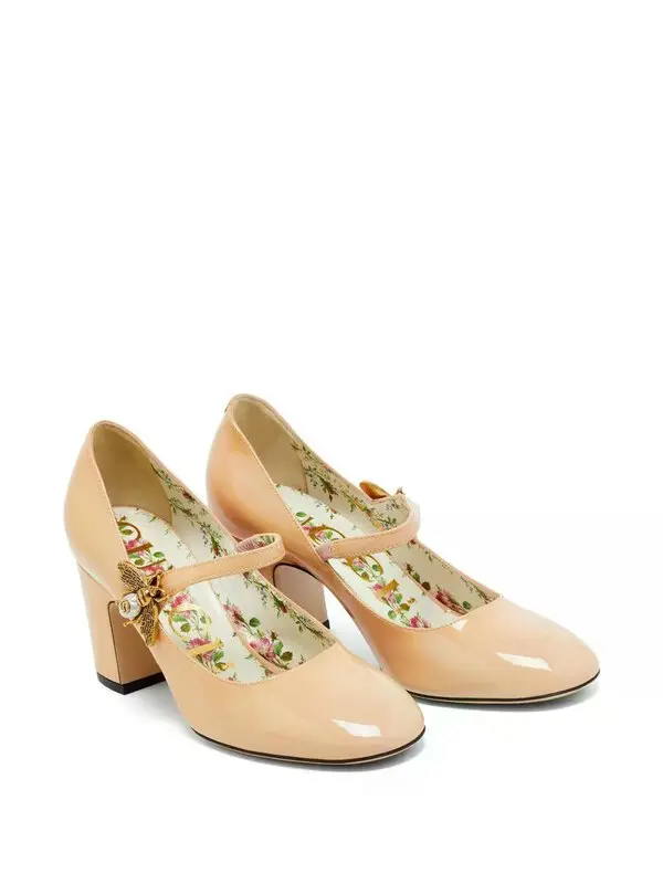 Gucci Lois Bee Heeled Pumps - Neutrals