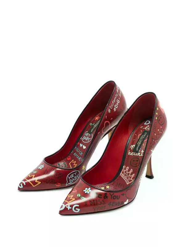 Dolce & Gabbana Graffiti-print Heeled Pumps
