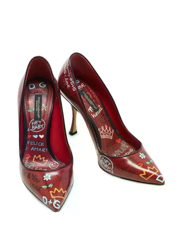 Dolce & Gabbana Graffiti-print Heeled Pumps