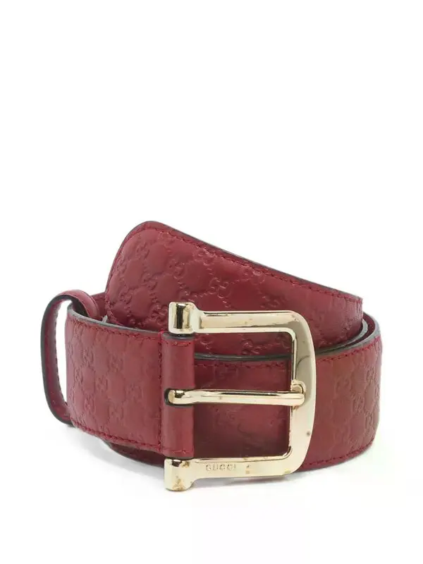 Gucci Microguccissima Buckle Belt - Red