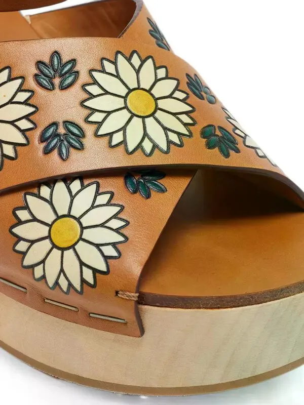 Miu Miu Floral-print Platform Sandals