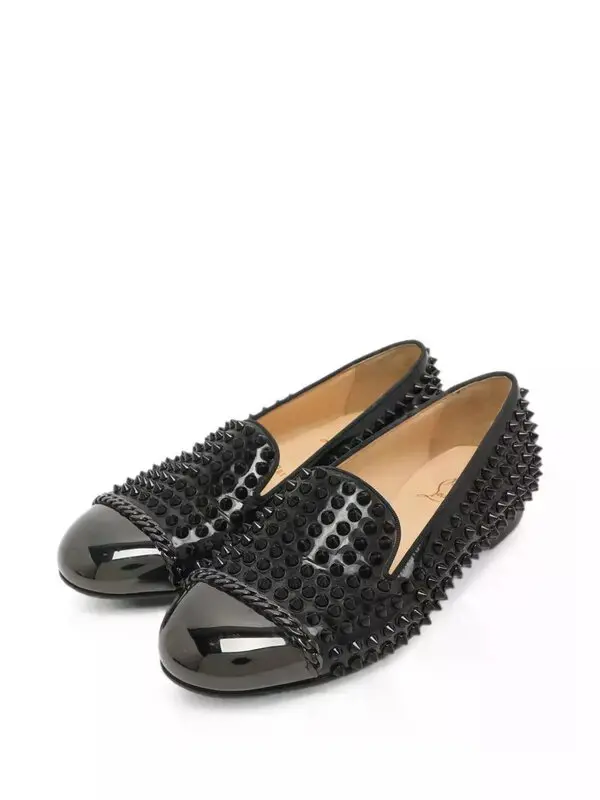 CHRISTIAN LOUBOUTIN Glitz Spiked Cap Toe Smoking Slippers