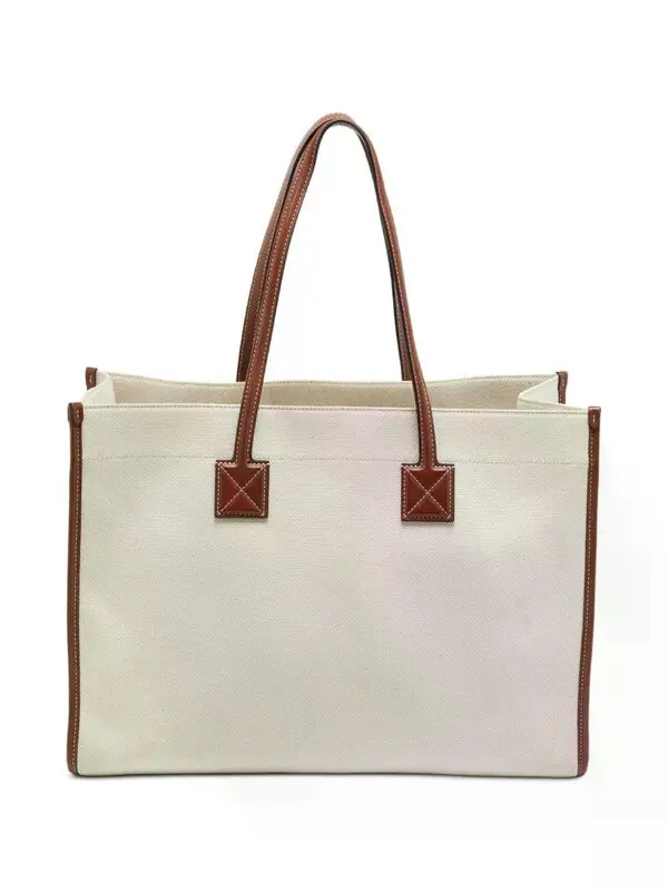 Burberry Freya Horseferry Canvas Tote Bag - Neutrals