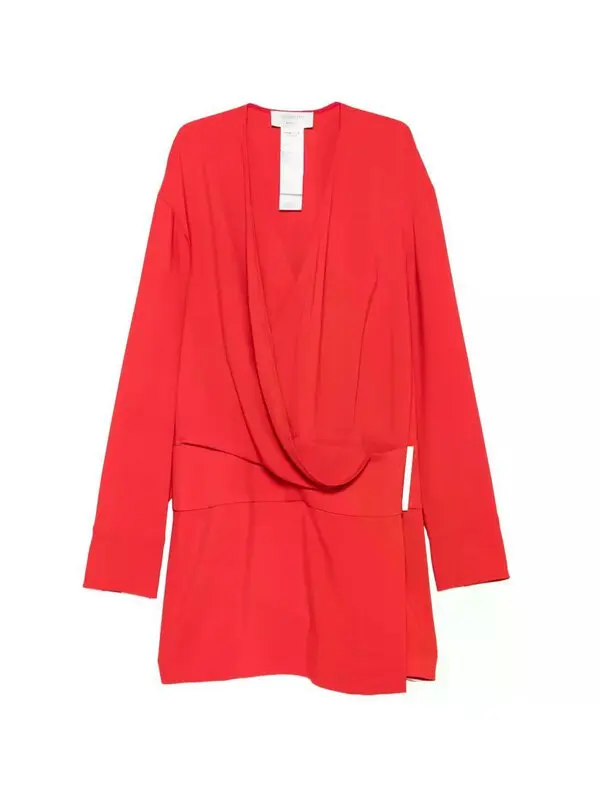 Sportmax Etere Wrap-style Long-sleeve Mini Dress - Red