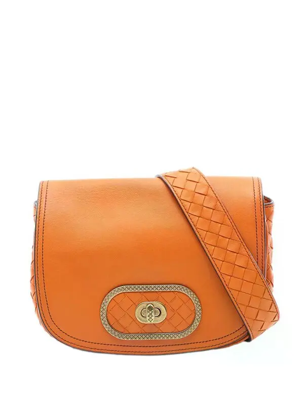 Bottega Veneta 2012-2026 Nappa Intrecciato Luna Crossbody Bag - Brown