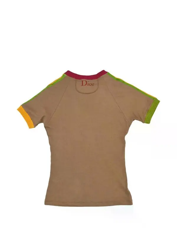 Dior 2004 Number-patch Short-sleeved V-neck T-shirt