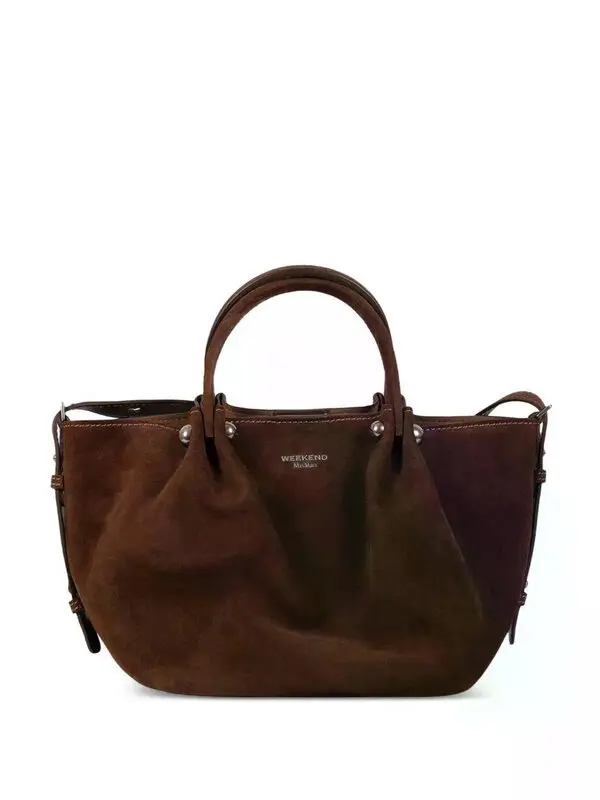 Max Mara Small Wkario Suede Logo-print Tote Bag