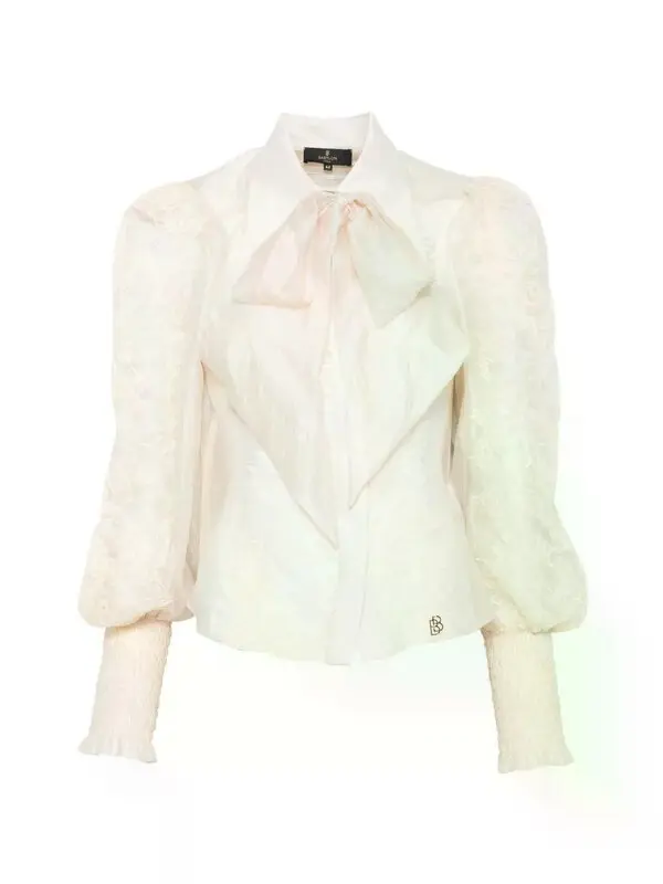 BABYLONE PARIS Lace-panelled Pussy-bow Shirt