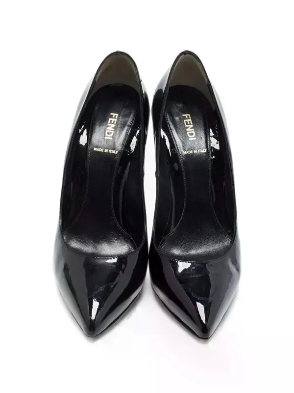 Fendi Sculptural-heel Patent Leather Pumps