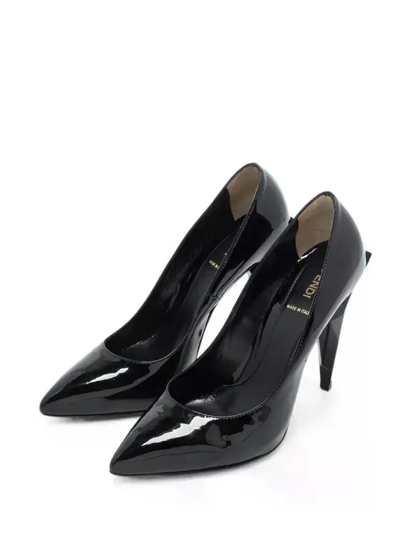 Fendi Sculptural-heel Patent Leather Pumps