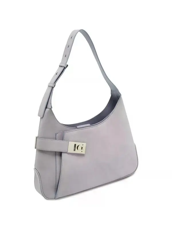 FERRAGAMO Arch Gancini Shoulder Bag - Grey