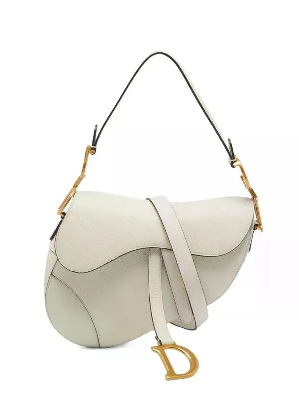 Dior 2023 Medium Saddle Shoulder Bag - White