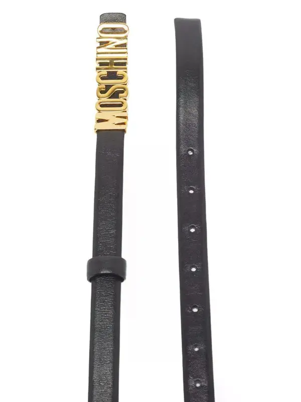 Moschino Logo-plaque Belt - Black