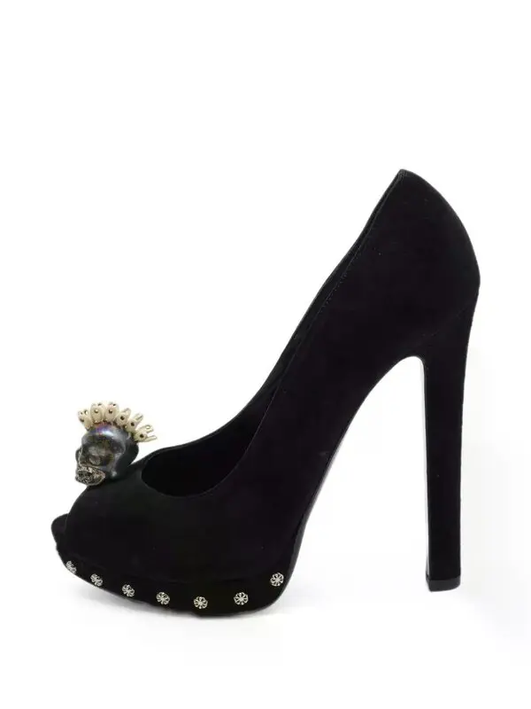 Alexander McQueen Skull-detail Peep-toe Pumps