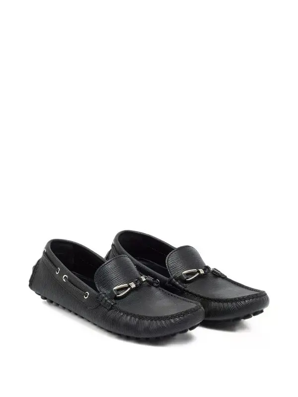 LOUIS VUITTON Leather Knot-detail Loafers
