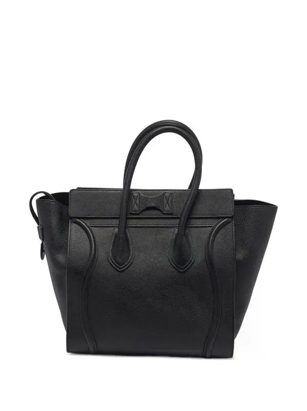 Celine 2015 Mini Luggage Leather Tote Bag - Black