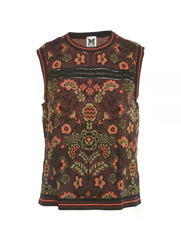 Missoni Floral-pattern Knit Top - Red