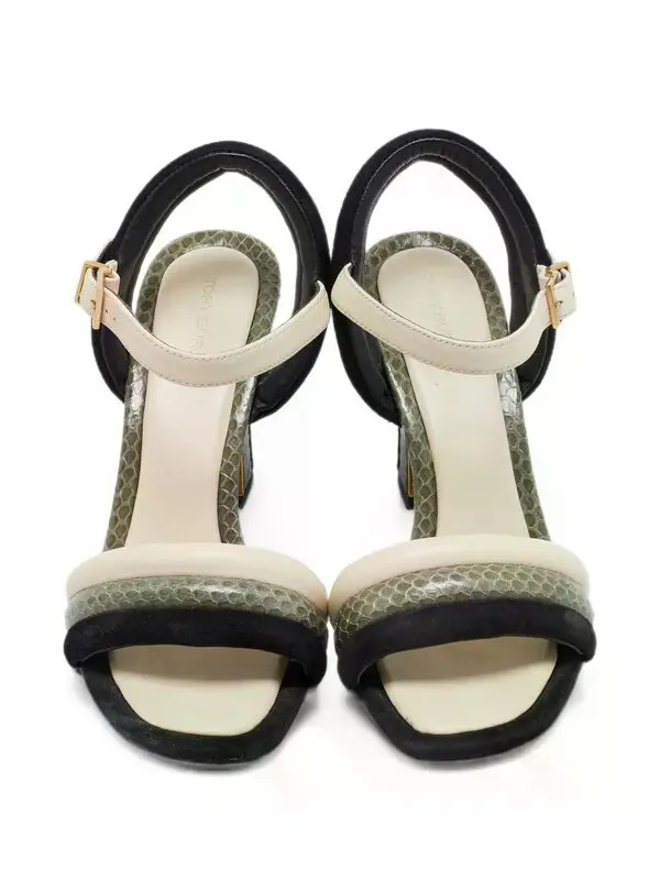 Tory Burch Snakeskin-embossed Ankle-strap Heeled Sandals